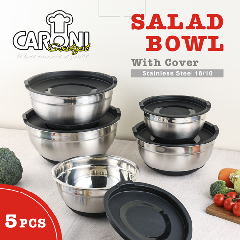 STAINLESS STEEL 5PCS BOWL SET WITH COVER — Dear Home