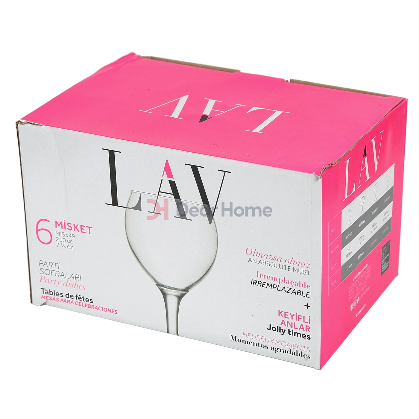 Lav Misket Glass Cup 210CC 6Pcs — Dear Home