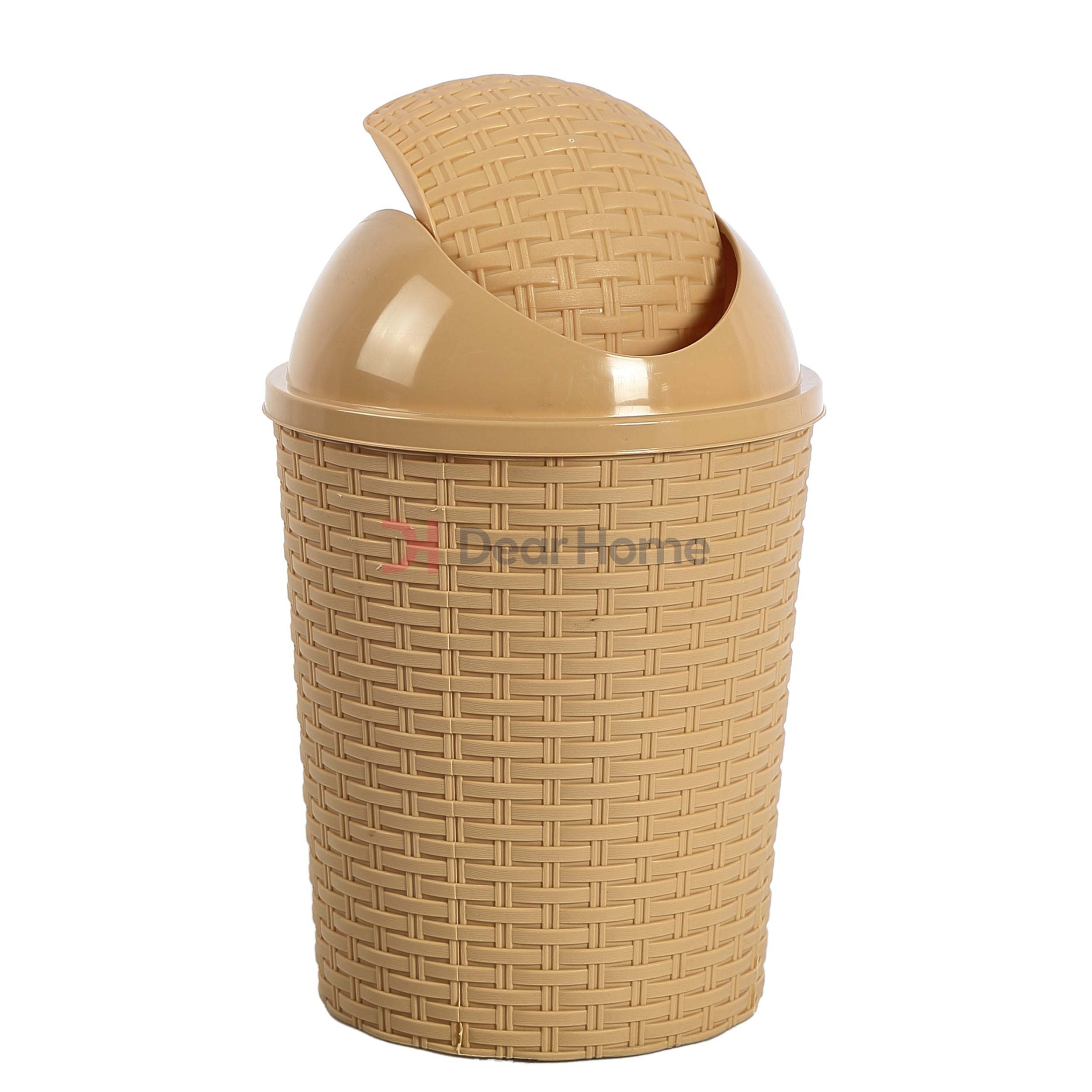 Plastic Rattan Round Dustbin — Dear Home