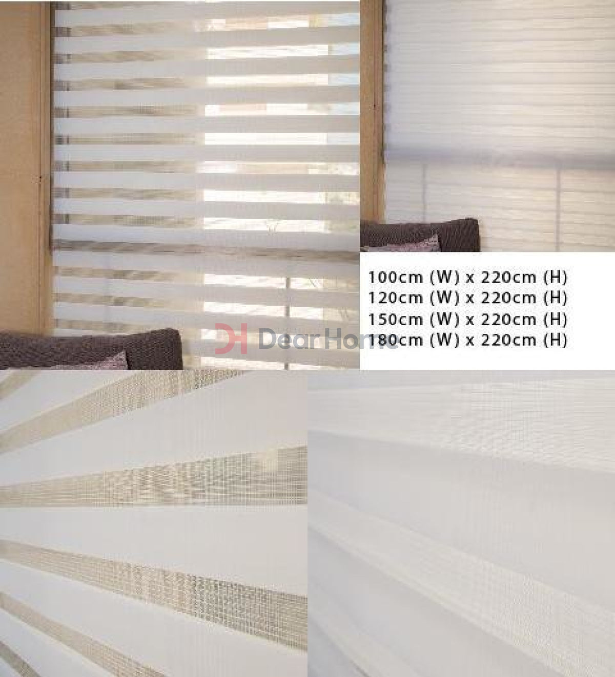 White 180*220cm Duo Rolling Home Curtain X740 — Dear Home