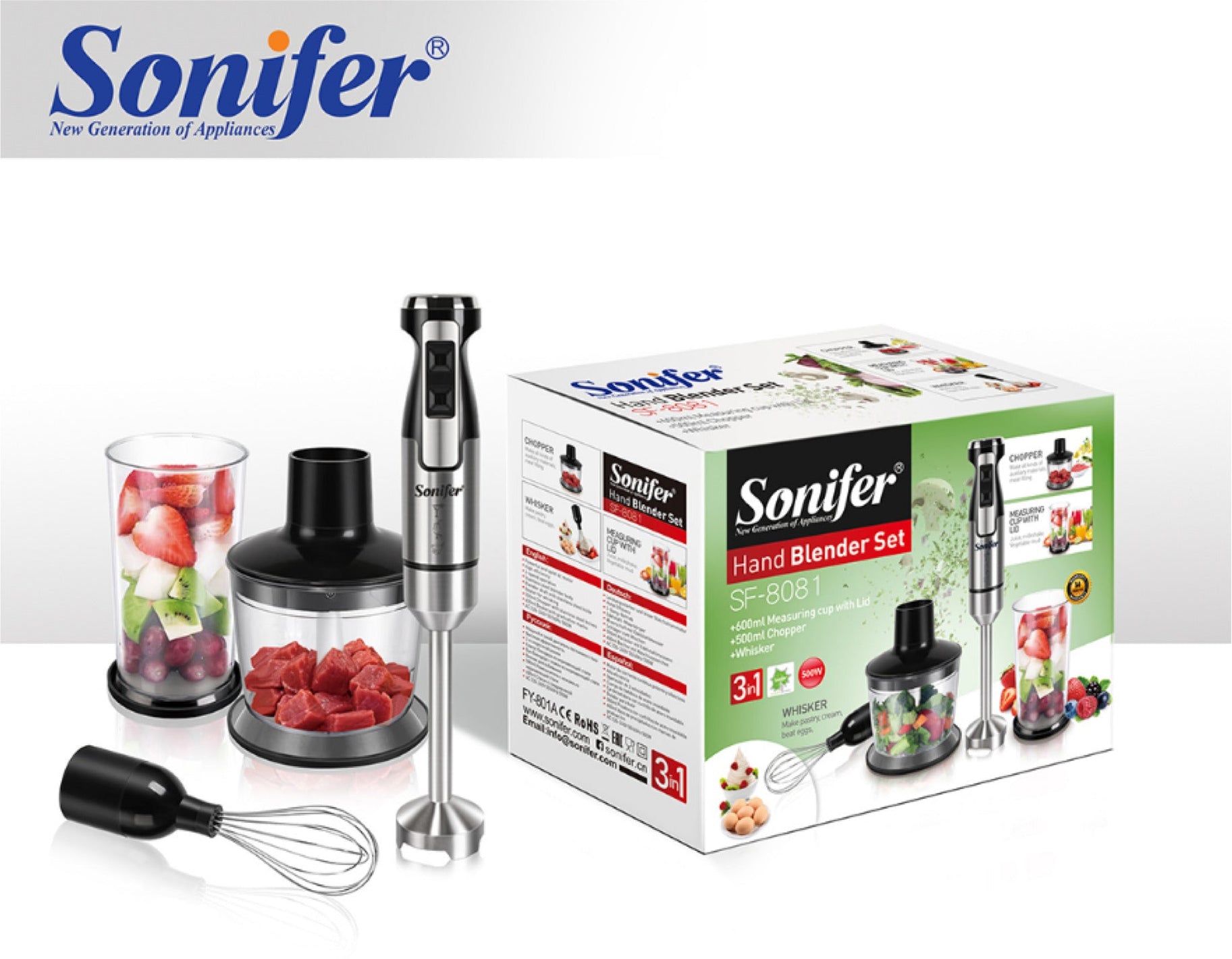 Sonifer 500W Hand Blender Set SF-8081 — Dear Home